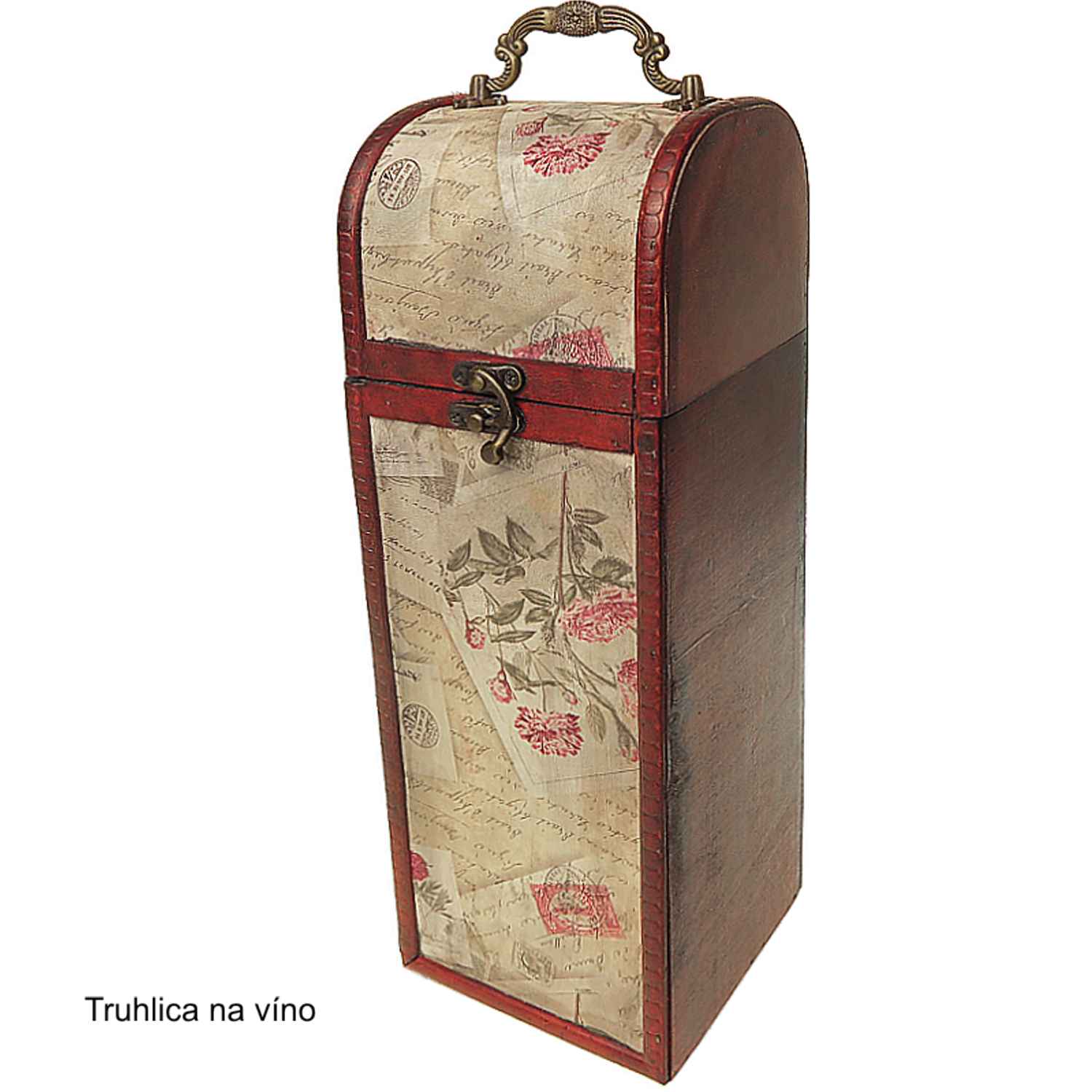 Drevená truhlica na víno poštová známka | darček pre vinára
